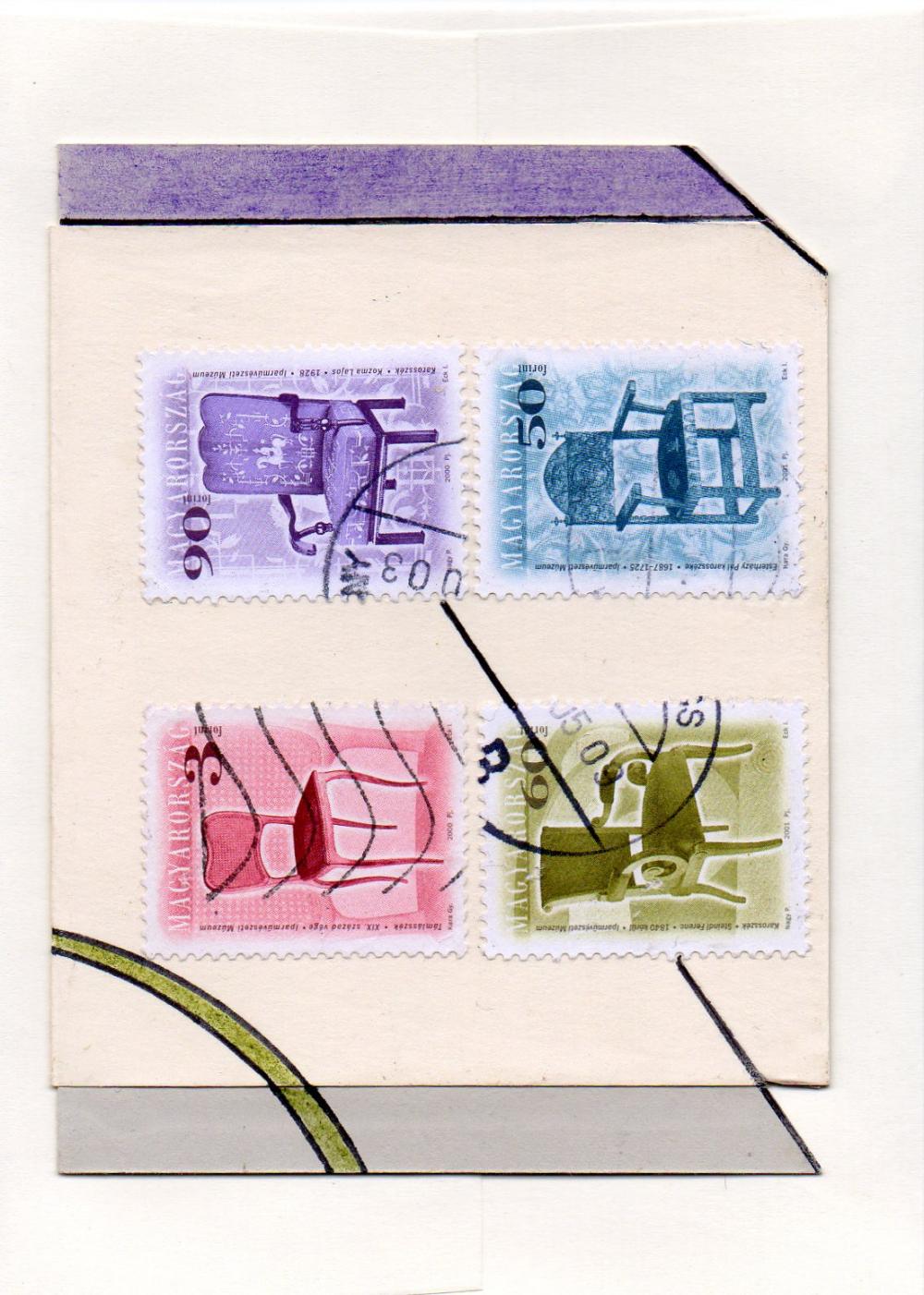 Set Of 2 Handmade Greeting Cards Featuring Vintage Postage Stamps ...